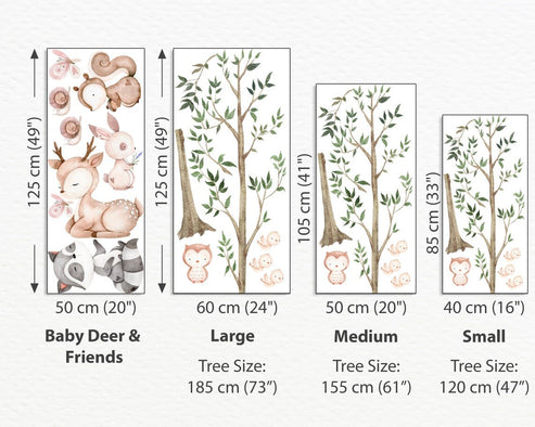 Woodland Animals & Tree Wall Decal – ChicoBumBum
